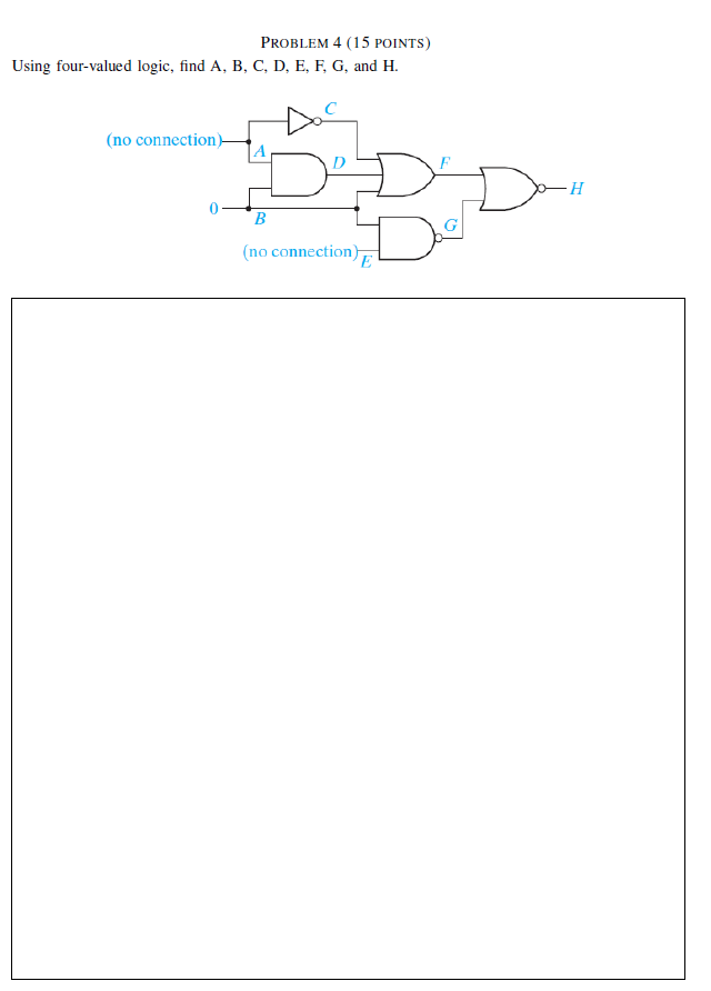 Solved PROBLEM 4 (15 POINTS) Using four-valued logic, find | Chegg.com