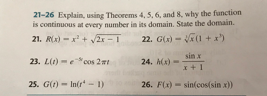 Solved 21-26 Explain, using Theorems 4, 5, 6, and 8, why the | Chegg.com
