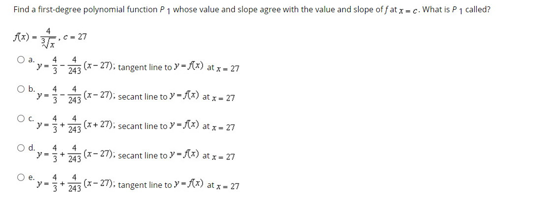 Solved Find a first-degree polynomial function P 1 whose | Chegg.com