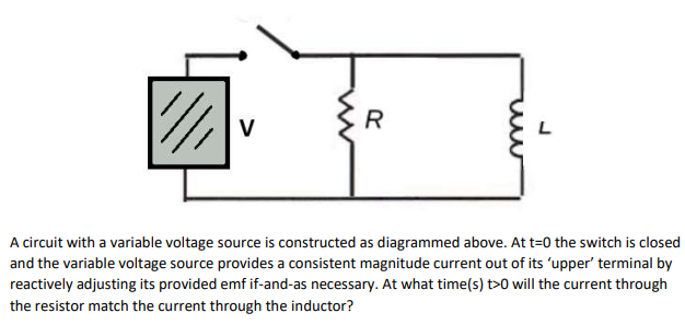 Solved IV V R L A circuit with a variable voltage source is | Chegg.com