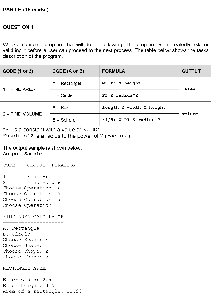 Solved Part B 15 Marks Question 1 Write A Complete Program 3592