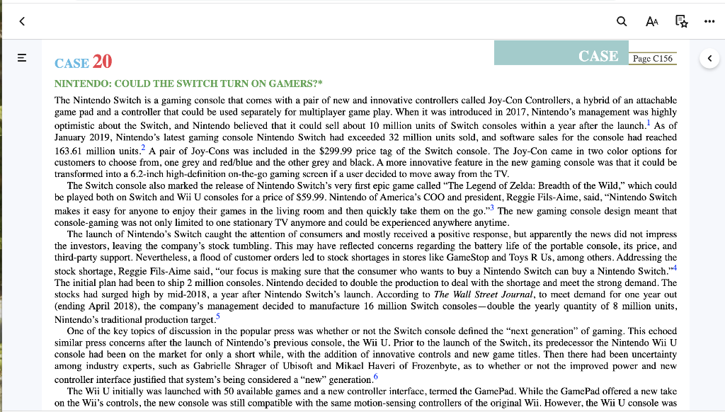 Solved 1. How did Nintendo compete? Could Nintendo sustain a | Chegg.com