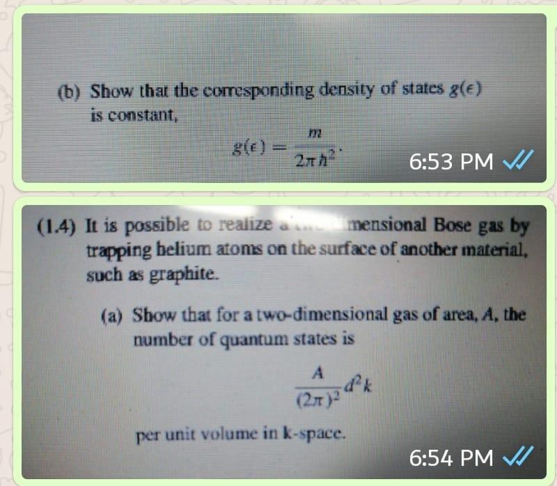 Solved (b) Show that the corresponding density of states | Chegg.com