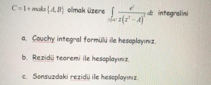 Solved Solve the integral a. with the cauchy integral | Chegg.com