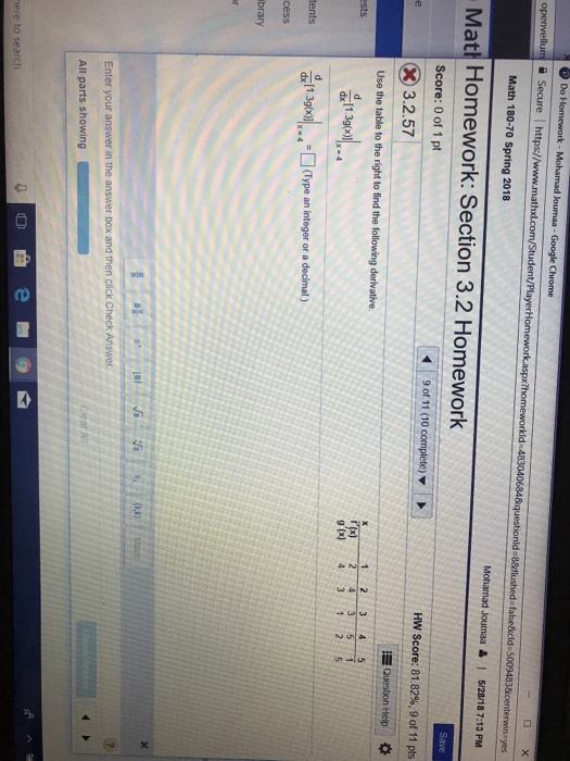 Solved Do Homework Math 180 70 Spring 2018 Matl Homework