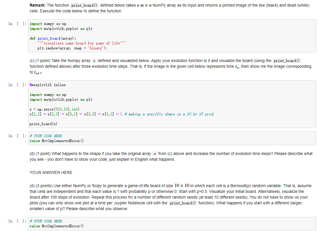 Solved Conway's game of life is a cellular automaton. There | Chegg.com