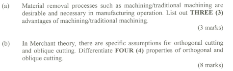 Solved Material removal processes such as | Chegg.com