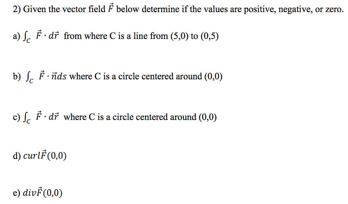 Solved 2) Given the vector field † below determine if the | Chegg.com