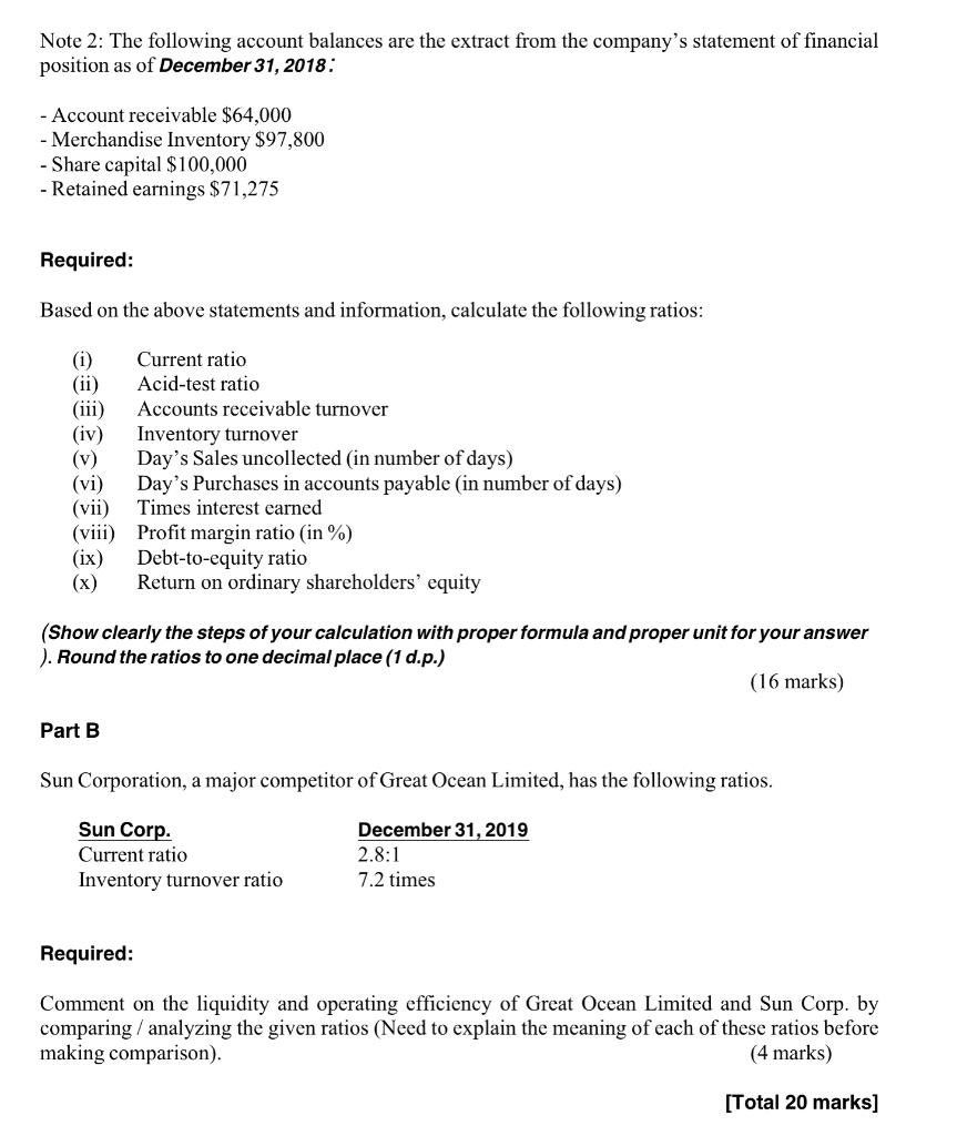 Solved Part A Below is the financial information of Great | Chegg.com