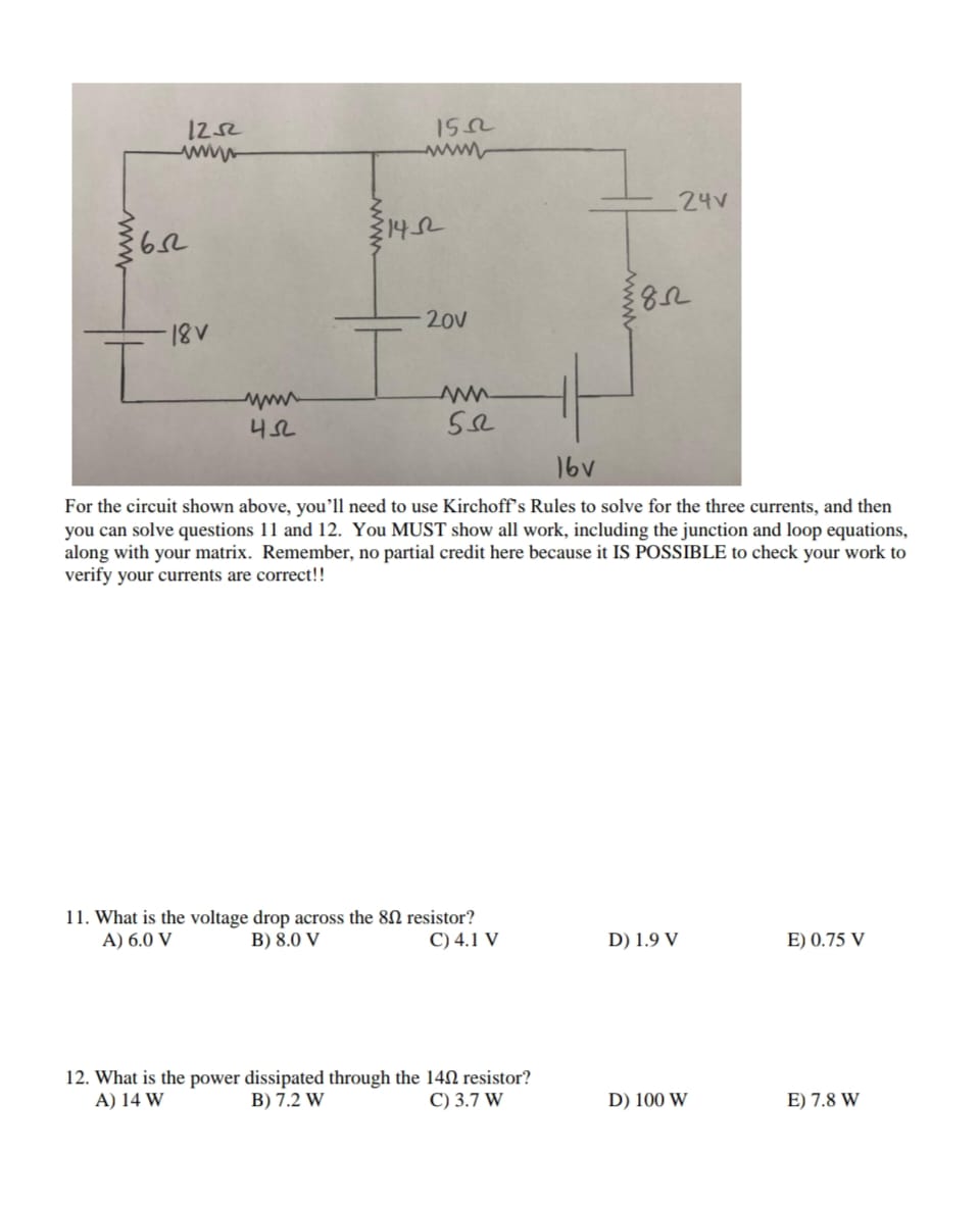 Solved For the circuit shown above, you'll need to use | Chegg.com