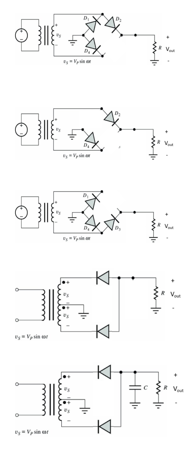 Solved Consider the rectifier circuits below and assume 𝑉" | Chegg.com