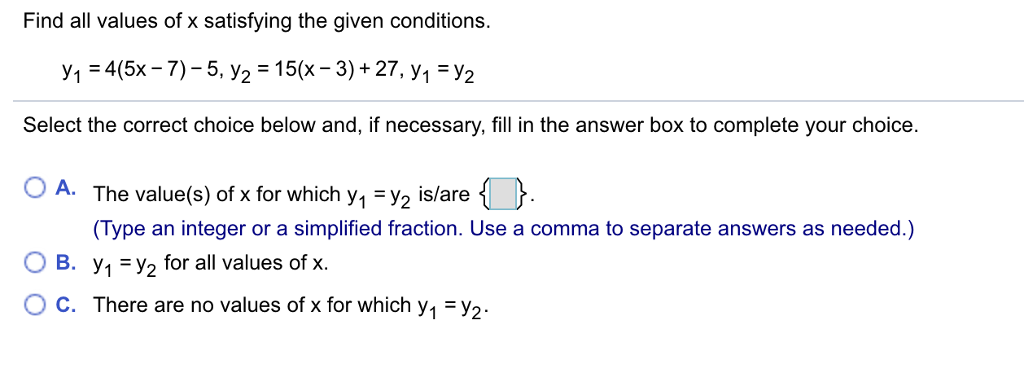 Solved Find all values of x satisfying the given conditions. | Chegg.com