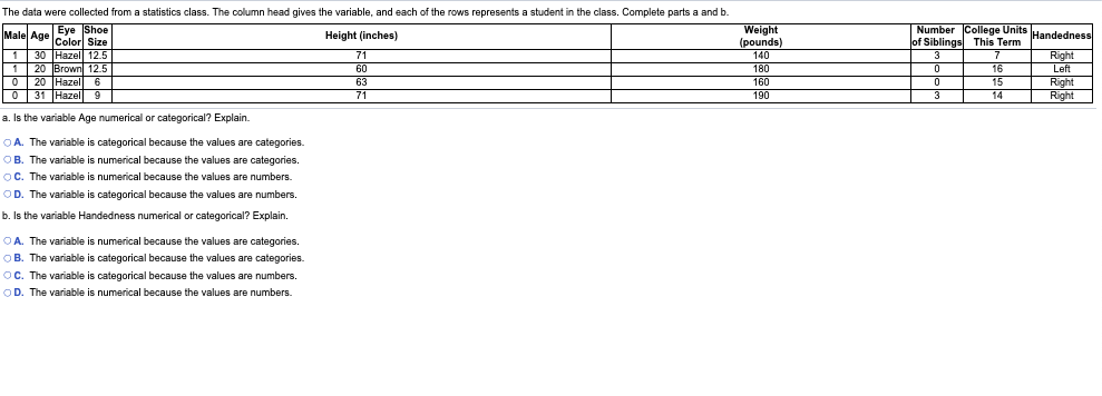 Solved The study of statistics rests on what two major | Chegg.com