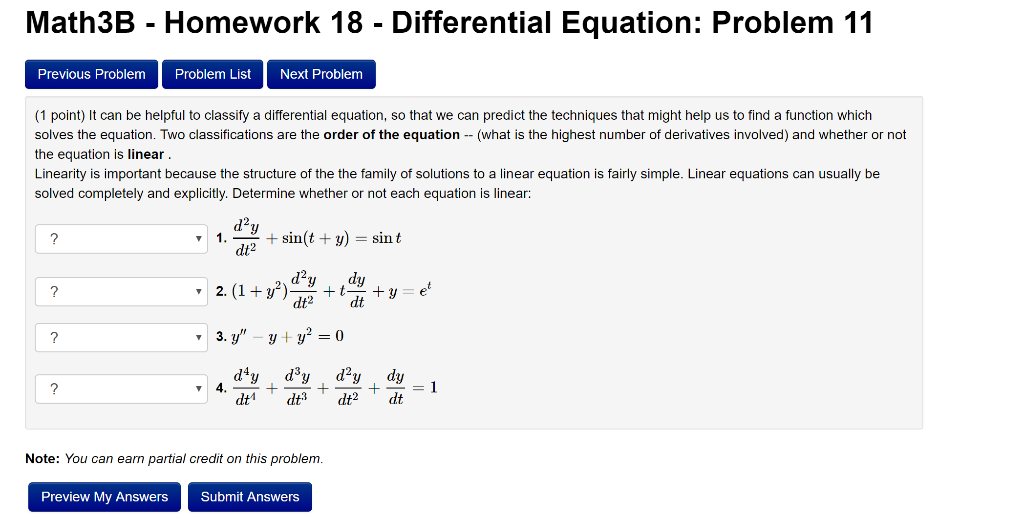 Solved Math3B - Homework 18 - Differential Equation: Problem | Chegg.com