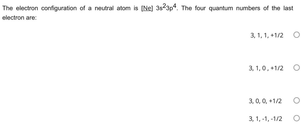 Solved The electron configuration of a neutral atom is [ | Chegg.com