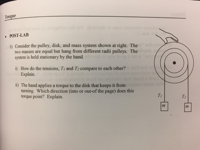 Solved Consider the pulley, disk, and mass system shown at | Chegg.com