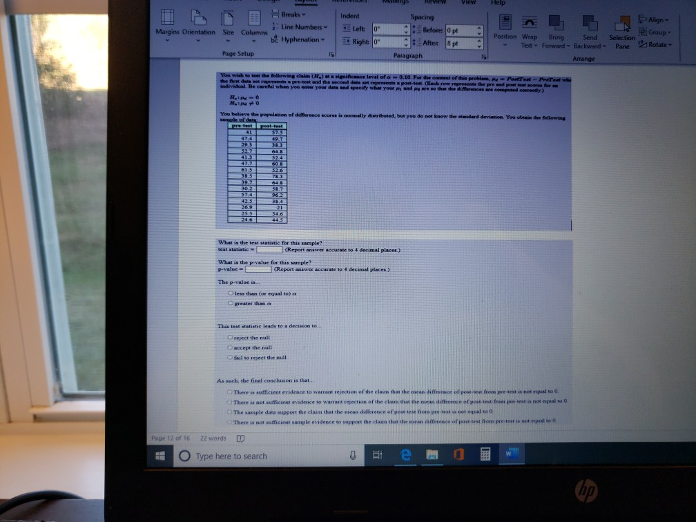 Solved M S Review View Help CE Indent Left: Et Right Пелеу D | Chegg.com