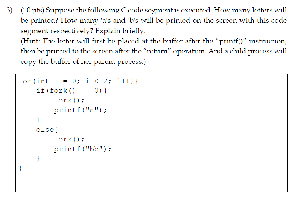 Solved 3) (10 pts) Suppose the following C code segment is | Chegg.com