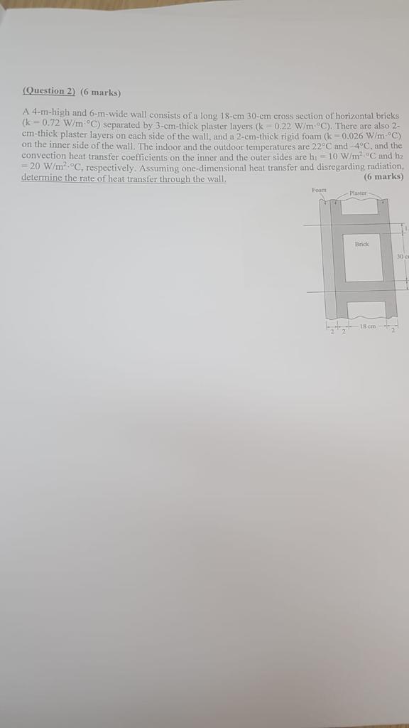 Solved A 4-m-high and 6-m-wide wall consists of a long 18−cm | Chegg.com