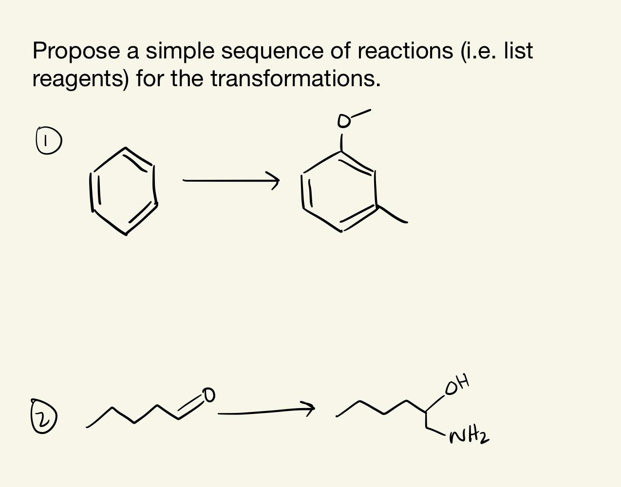Solved Propose a simple sequence of reactions (i.e. list | Chegg.com