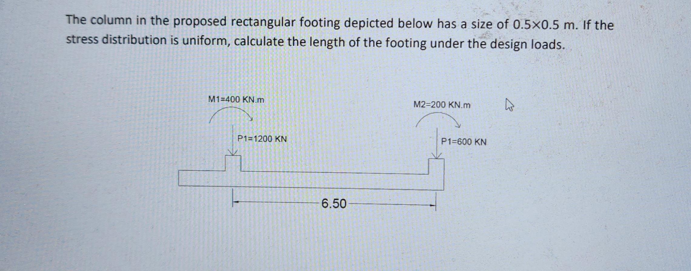 Solved The column in the proposed rectangular footing | Chegg.com