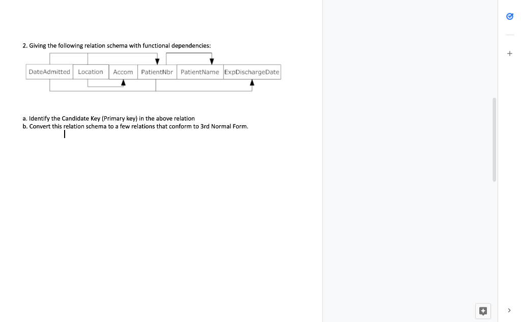 Solved 2 Giving The Following Relation Schema With 