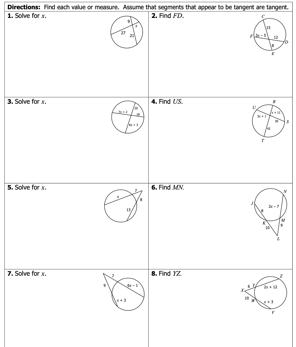Solved Directions: Find each value or measure. Assume that | Chegg.com