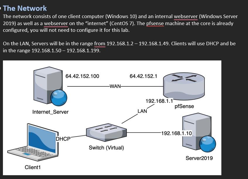 Solved The Network The network consists of one client | Chegg.com