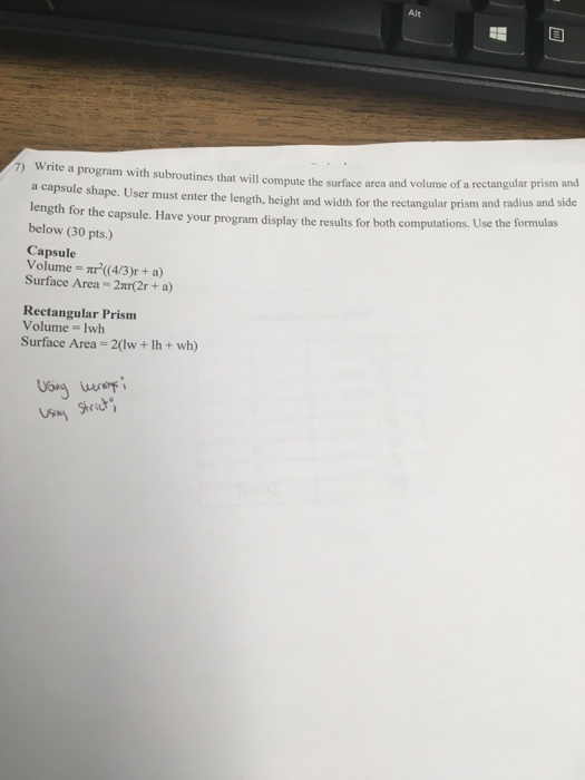 Solved Alt 7) Write a program with subroutines that will | Chegg.com
