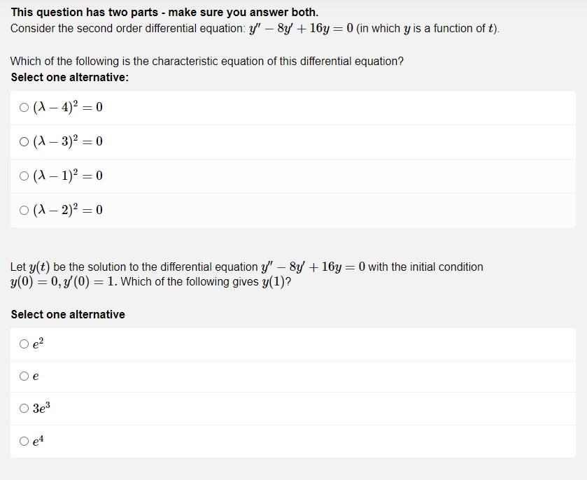 Solved This question has two parts - make sure you answer | Chegg.com