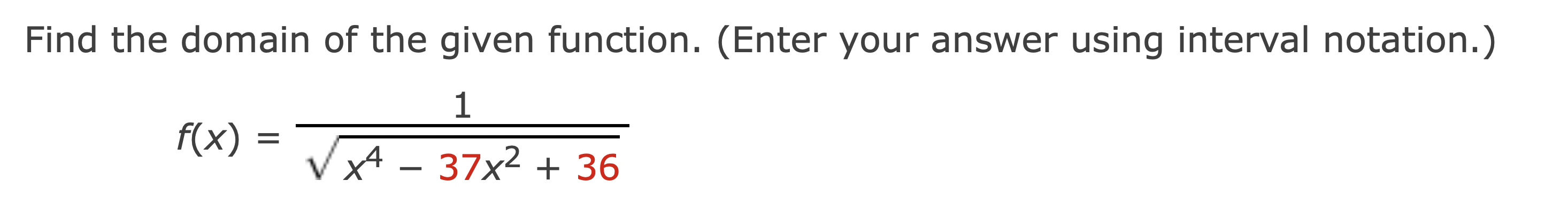 Solved Find the domain of the given function. (Enter your | Chegg.com