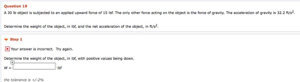 Solved Question 19 A 30 lb object is subjected to an applied | Chegg.com