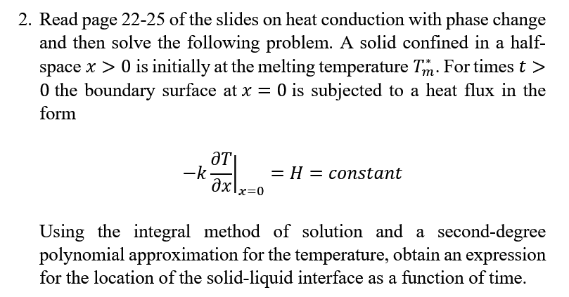 2. Read page 22-25 of the slides on heat conduction | Chegg.com