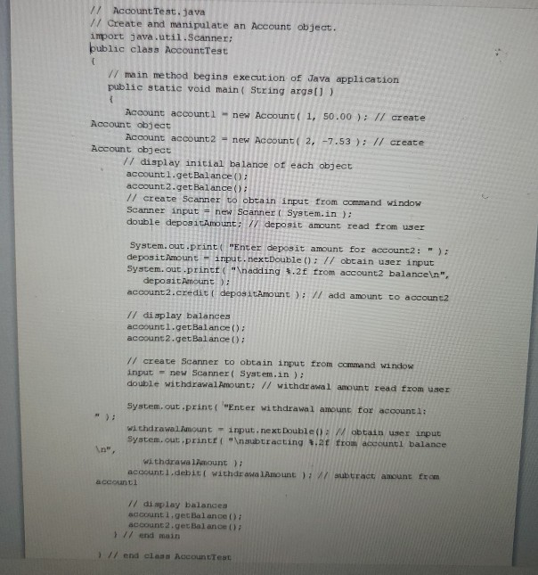 Solved Accountjava Account Class With A Constructor 2702
