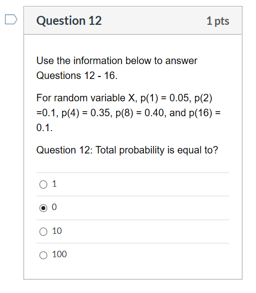 Solved Question 12 1 pts Use the information below to answer | Chegg.com