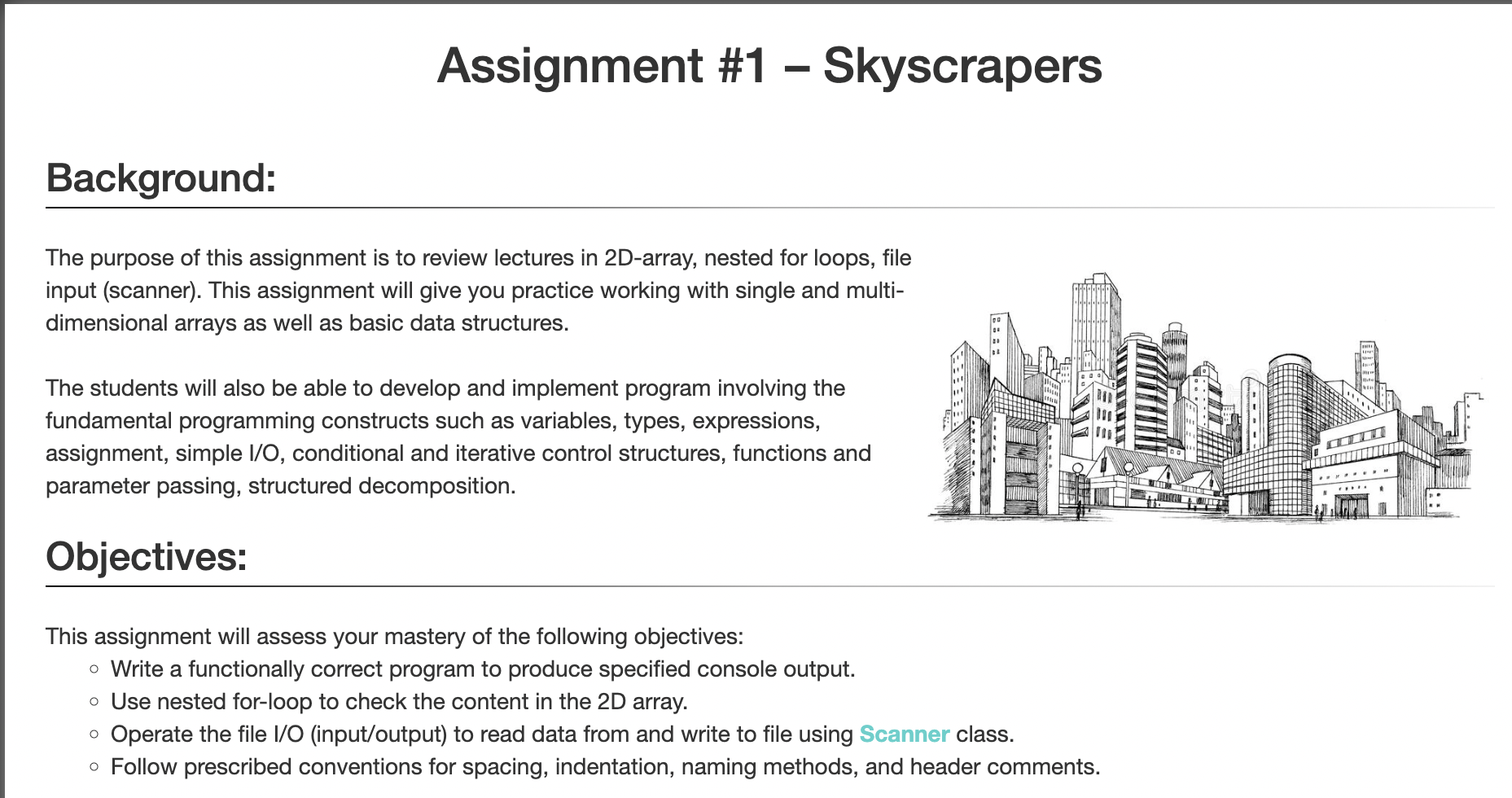 Solved Assignment #1 - Skyscrapers Background: The purpose | Chegg.com