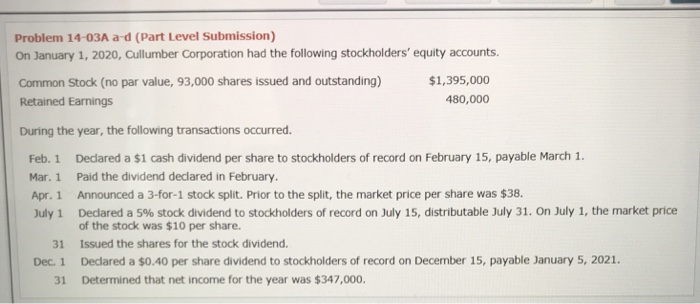 Solved Problem 14-03A a-d (Part Level Submission) On January | Chegg.com