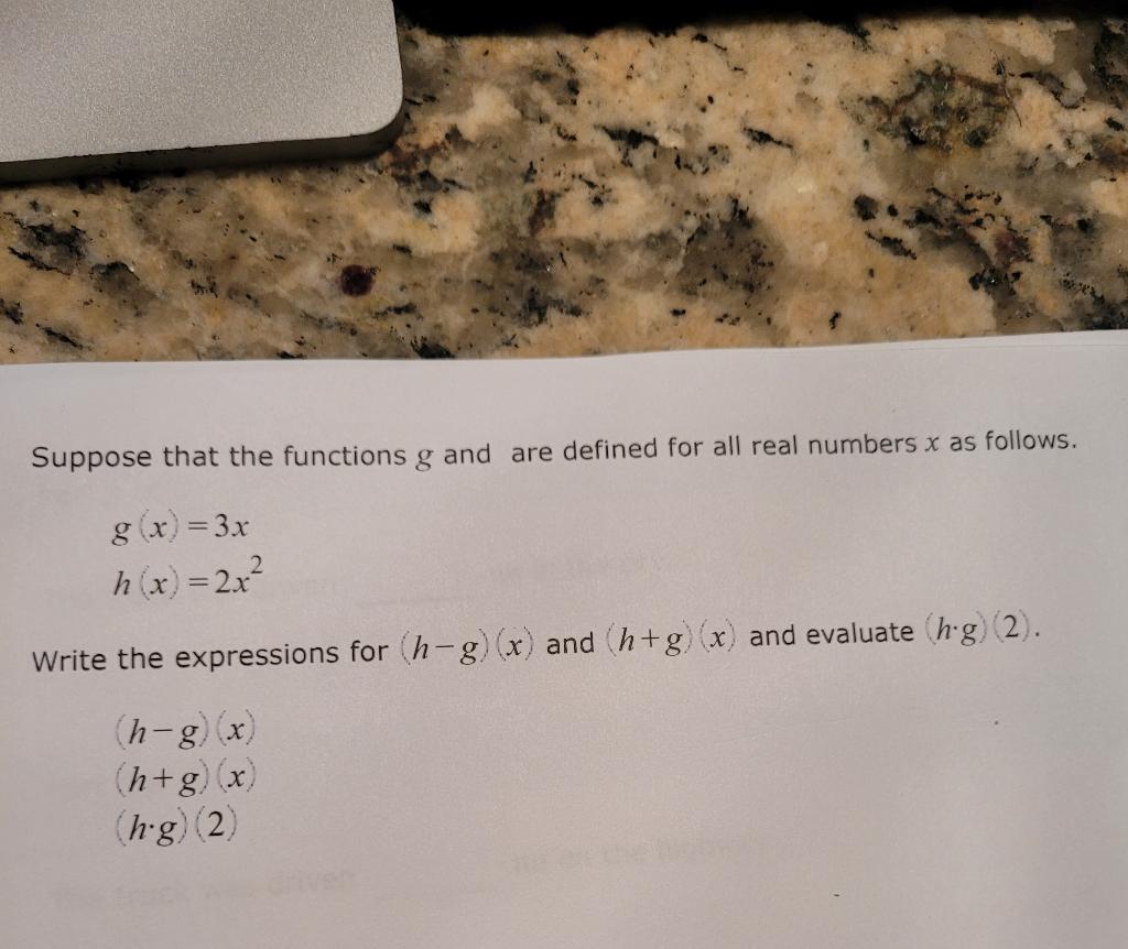 Solved Suppose that the functions g and are defined for all | Chegg.com