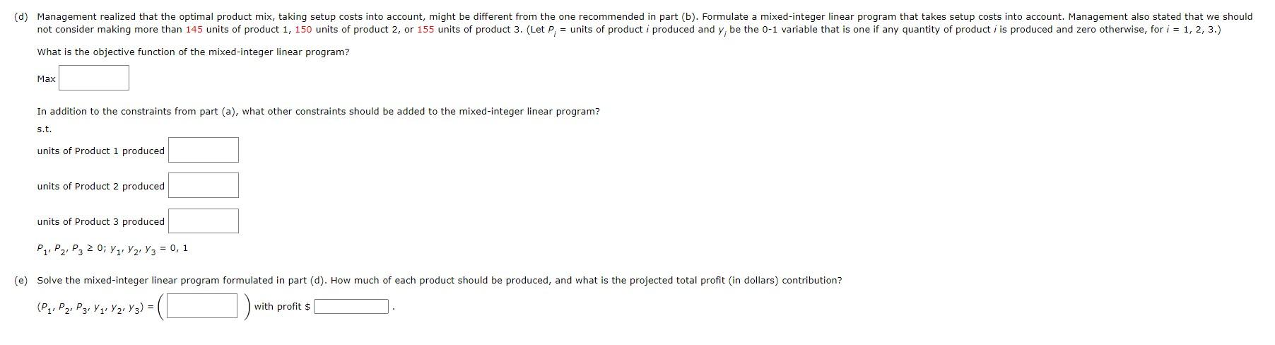 Solved A Formulate A Linear Programming Model For