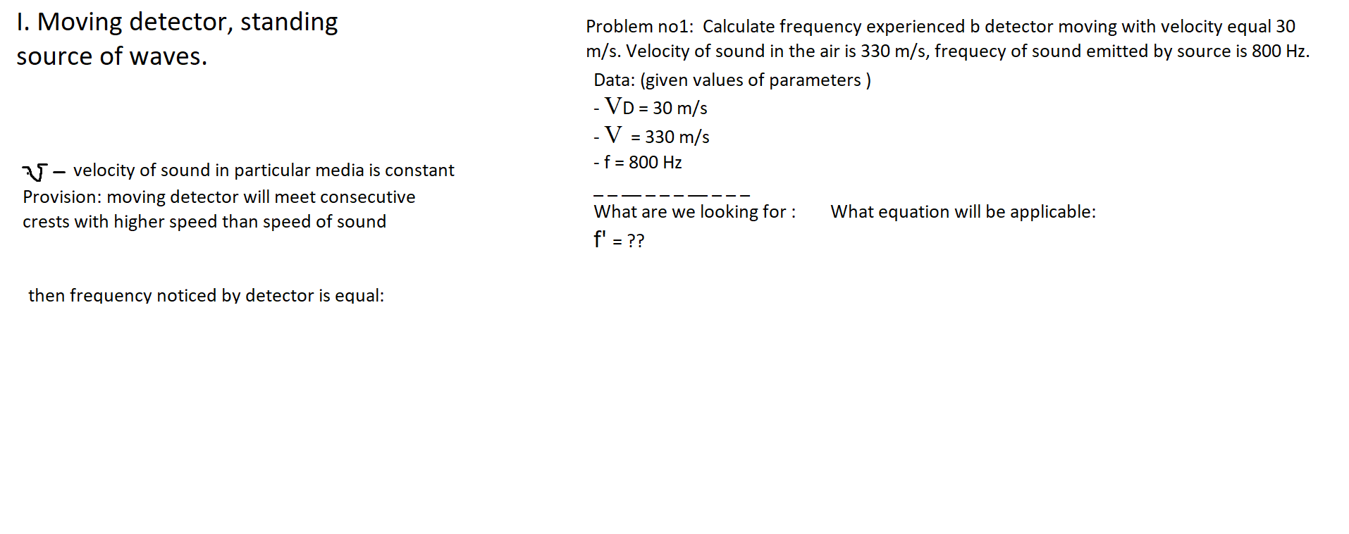 Solved I. Moving detector, standing Problem no1: Calculate | Chegg.com