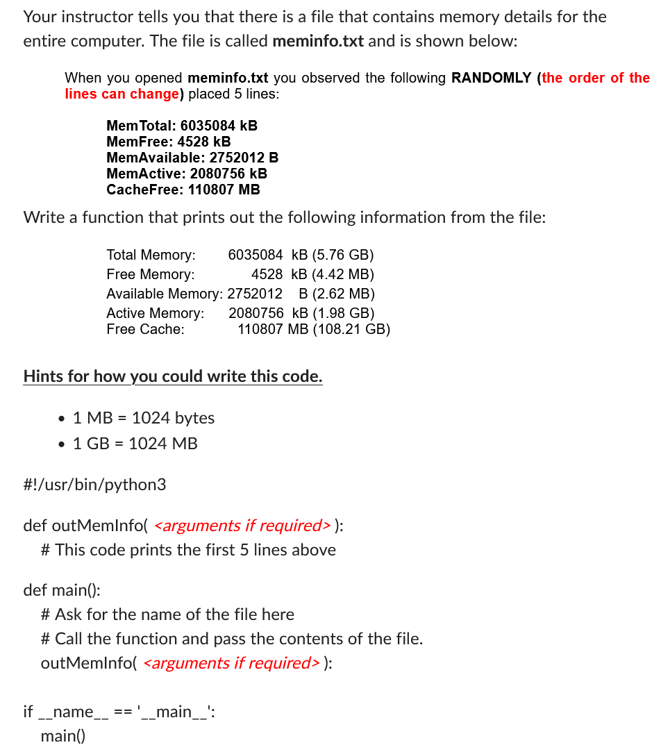 Solved Your instructor tells you that there is a file that | Chegg.com