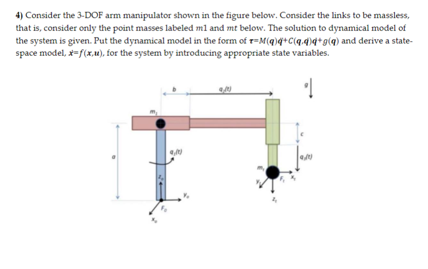 Solved 4) Consider the 3-DOF arm manipulator shown in the | Chegg.com