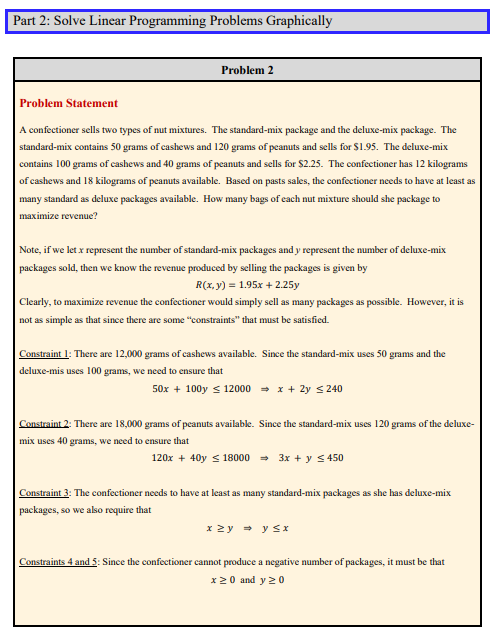 Solved Problem Statement A confectioner sells two types of | Chegg.com