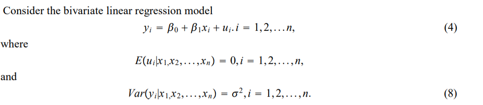 (4) Consider the bivariate linear regression model Yi | Chegg.com