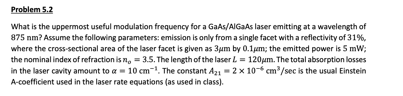 Solved Problem 5.2What is ﻿the uppermost useful modulation | Chegg.com