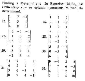 Solved Finding a Determinant In Exercises 25-36, use | Chegg.com