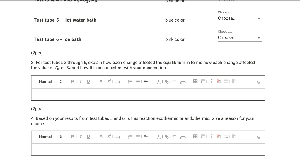 Solved (9pts) Part I: Iron Thiocyanate Reaction Fe3+ (aq) + | Chegg.com