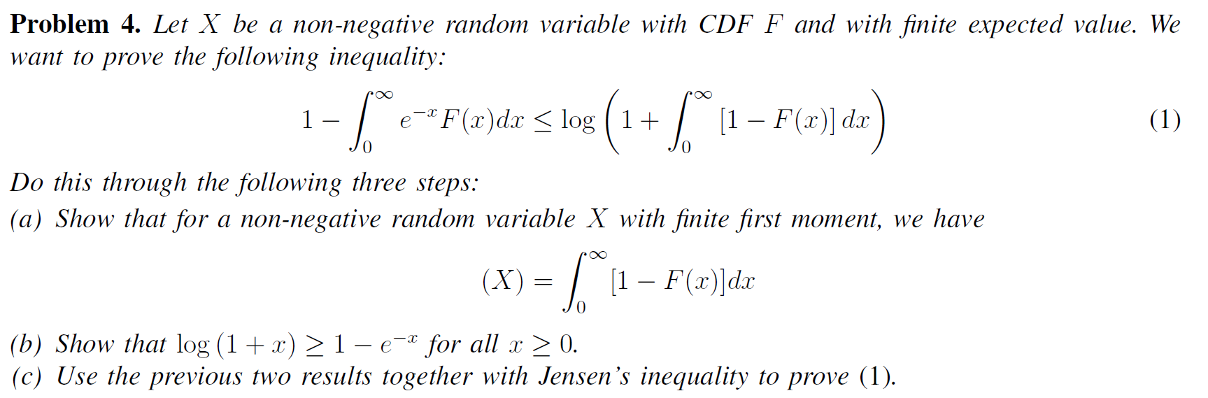 Solved Problem 4 Let X Be A Non Negative Random Variable 6420