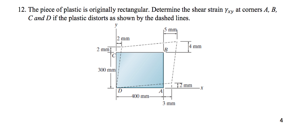 Solved 12. The piece of plastic is originally rectangular. | Chegg.com