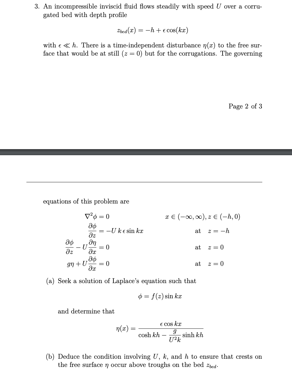 Solved 3. An incompressible inviscid fluid flows steadily | Chegg.com